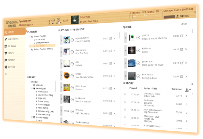 SAM Broadcaster Cloud – Spacial