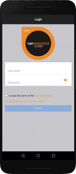 SAM Broadcaster Cloud Mobile App – Spacial